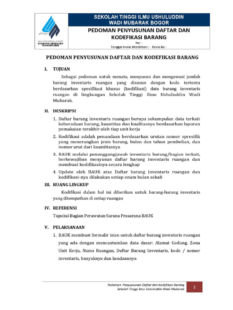 Sop Dan Pedoman Inventaris Dan Tata Kelola Barang | PDF