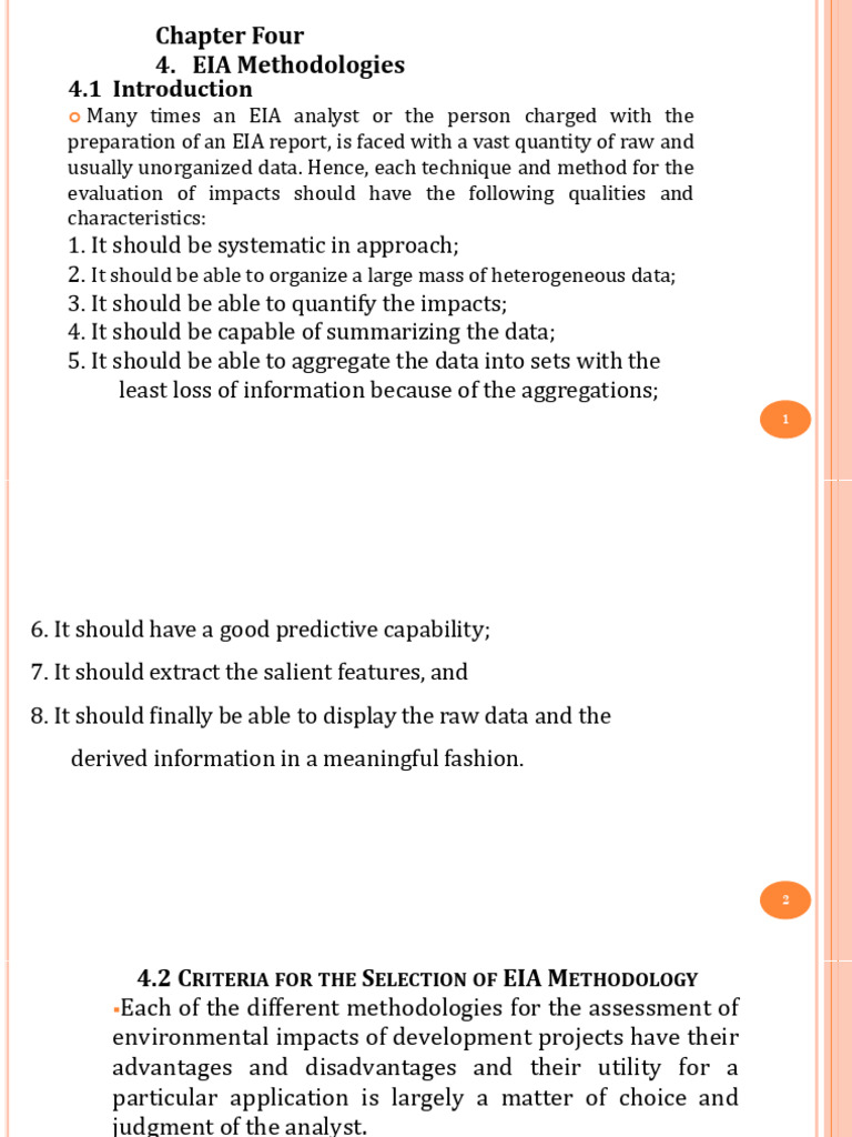 EIA-GeES 3112 Chapter 4 EIA Methodologies | PDF | Environmental Impact Assessment | Geographic ...