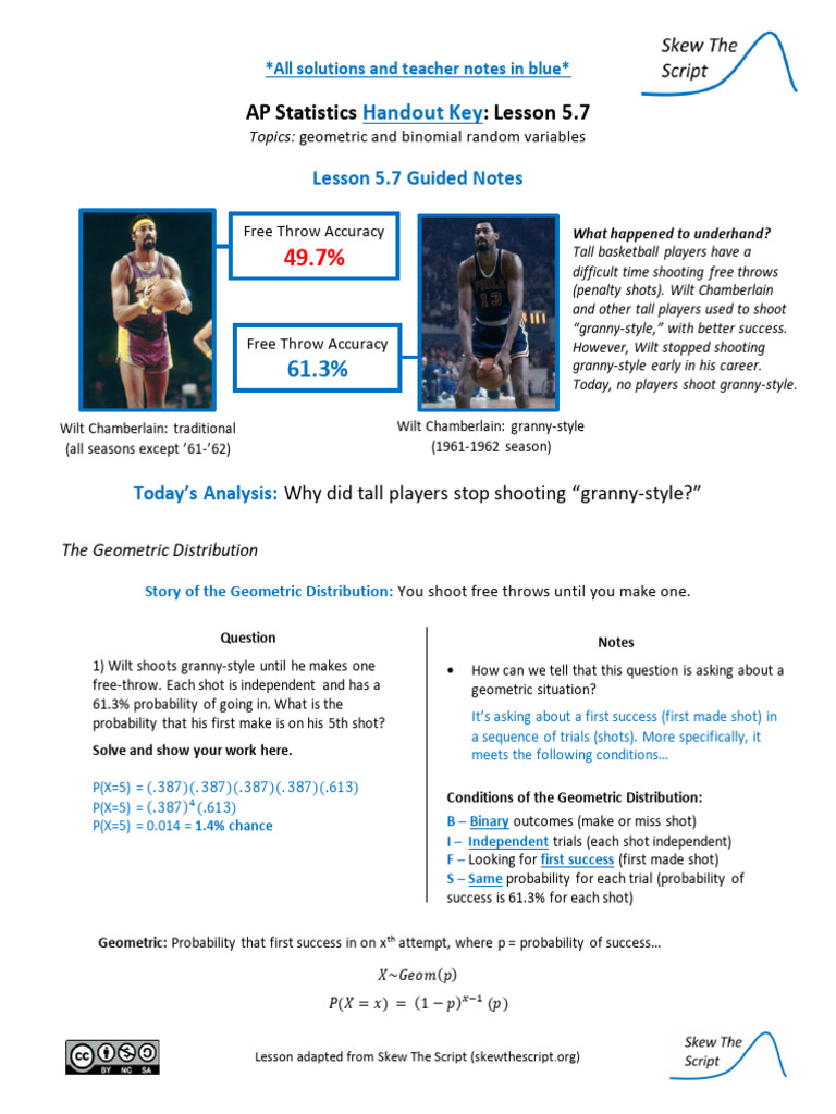 Geometric vs Binomial in Free Throws | PDF | Probability Density ...
