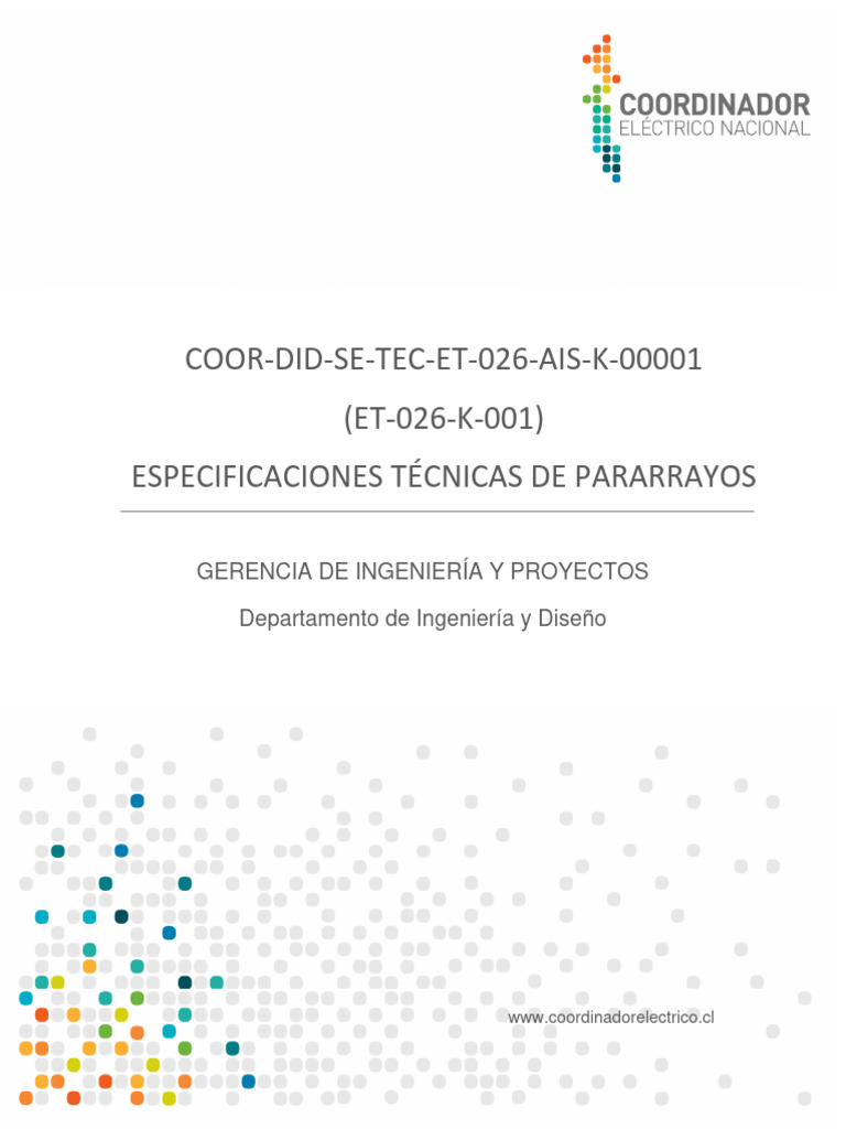 COOR-DID-SE-TEC-ET-026-AIS-K-00001-Rev.0 ESPECIFICACIONES TÉCNICAS DE PARARRAYOS | PDF ...