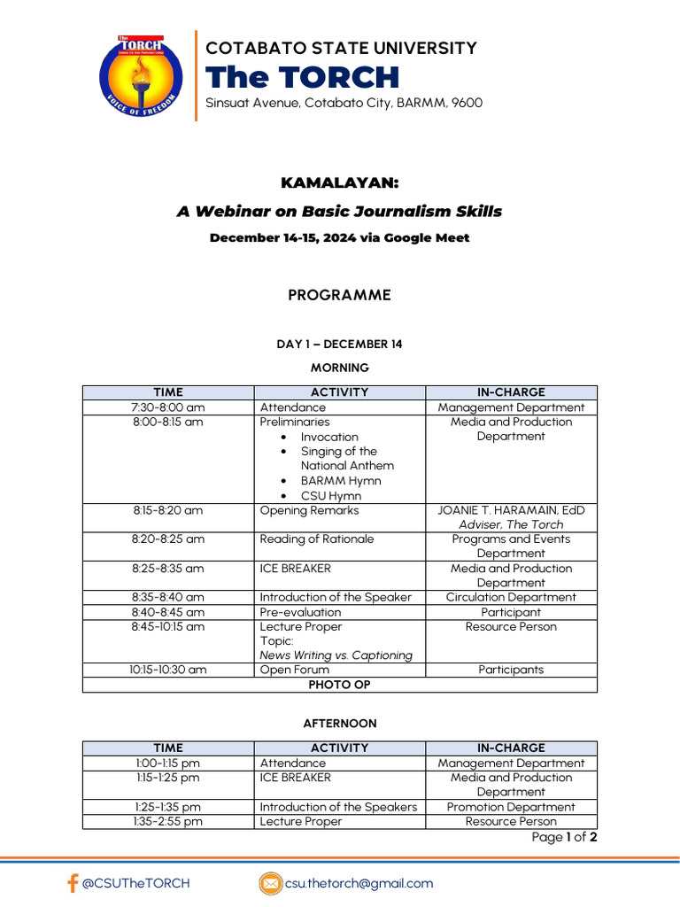 Kamalayan Programme Flow | PDF | Human Communication