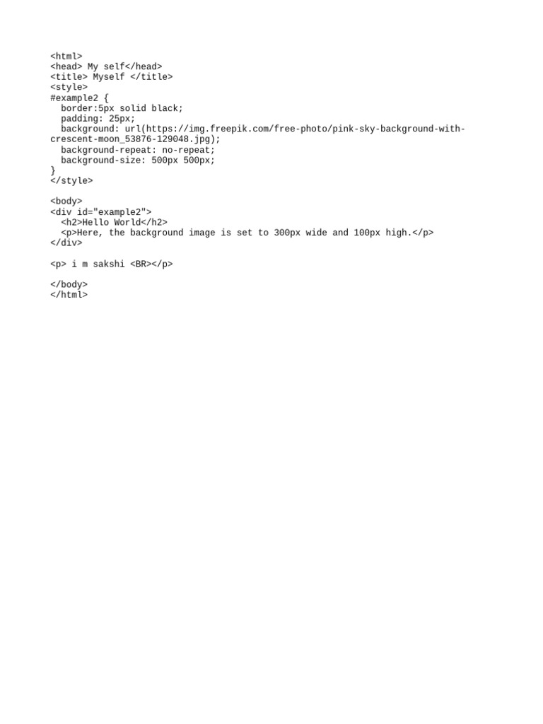 Basic Structure of HTML-bg Image | PDF
