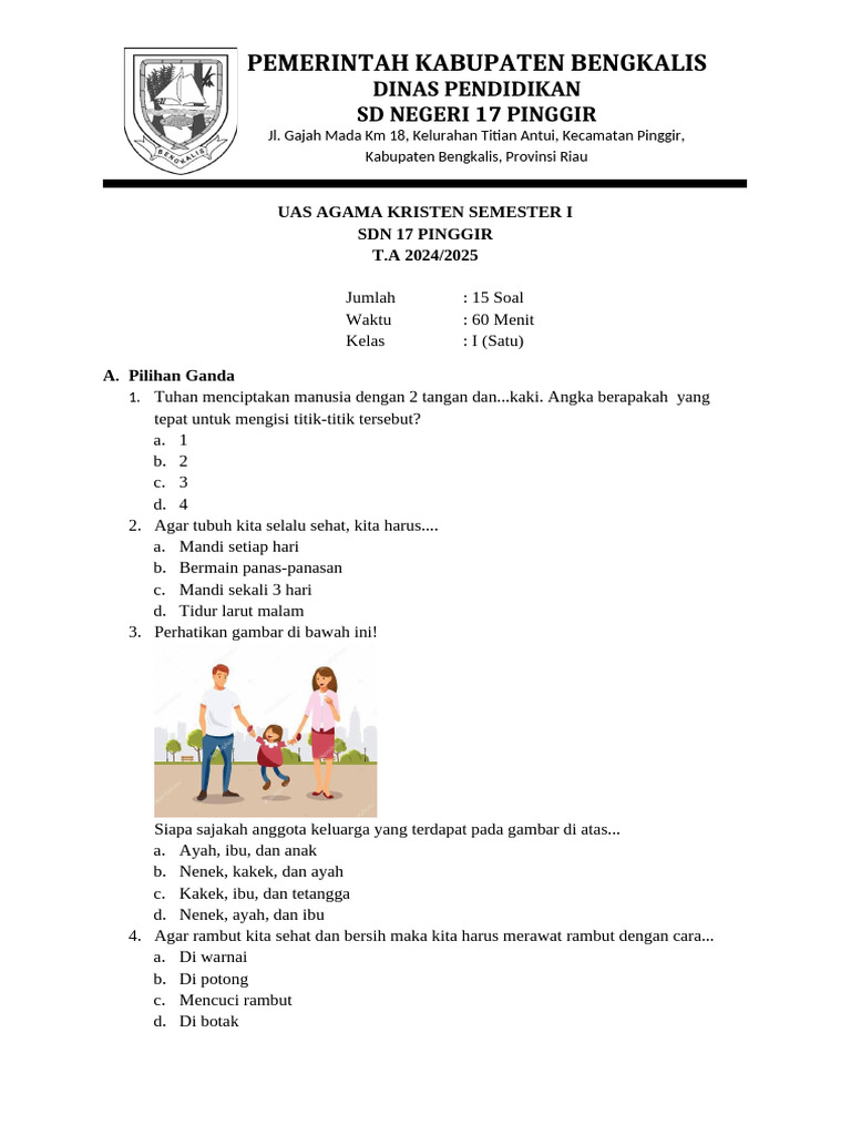 Soal Uas Sem 1 Final | PDF