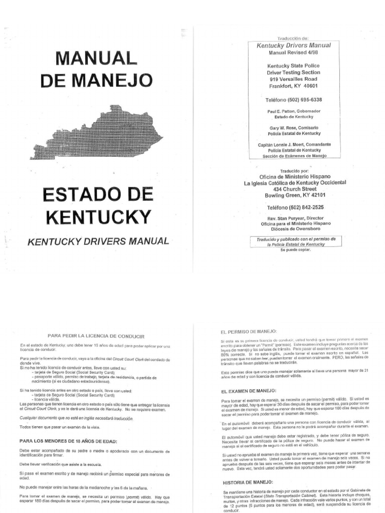 Manual de Conducción Kentucky | PDF