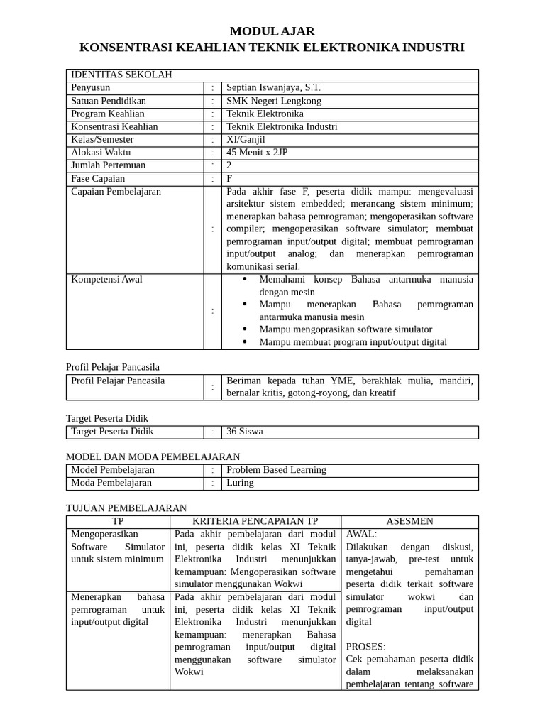 Modul Ajar Project Based Learning | PDF