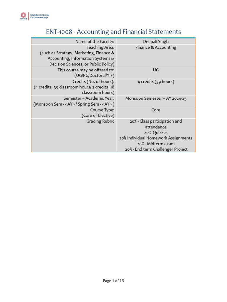 Accounting & Financial Statements Course | PDF | Cash Flow Statement ...