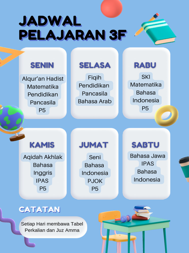 Jadwal Kelas 3F | PDF