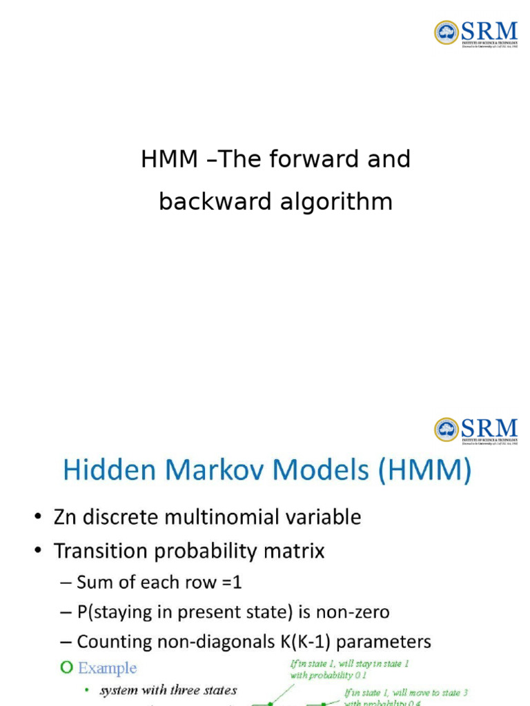 Unit 4 - The Forward and Backward Algorithm | PDF