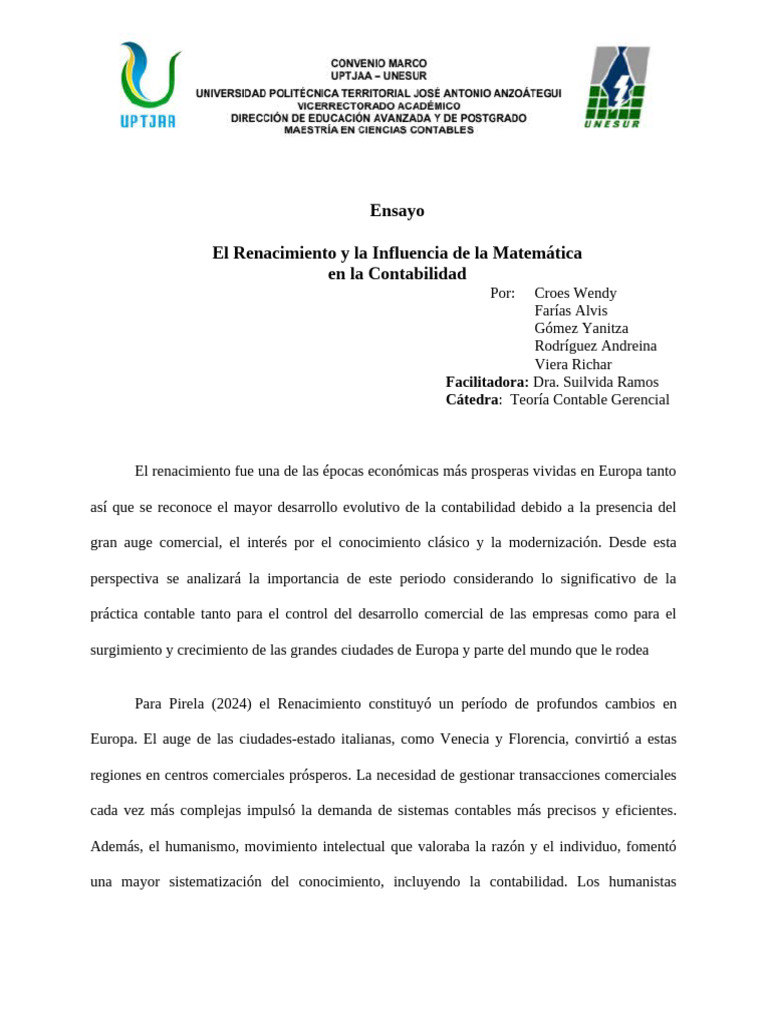 Ensayo Unidad III y IV Teoria Contable 1 | PDF | Contabilidad | Geometría