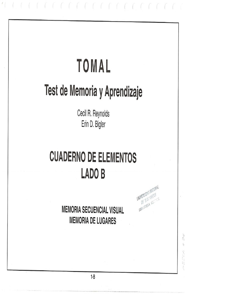 Test Tomal (Estimulos Lado A y B) | PDF