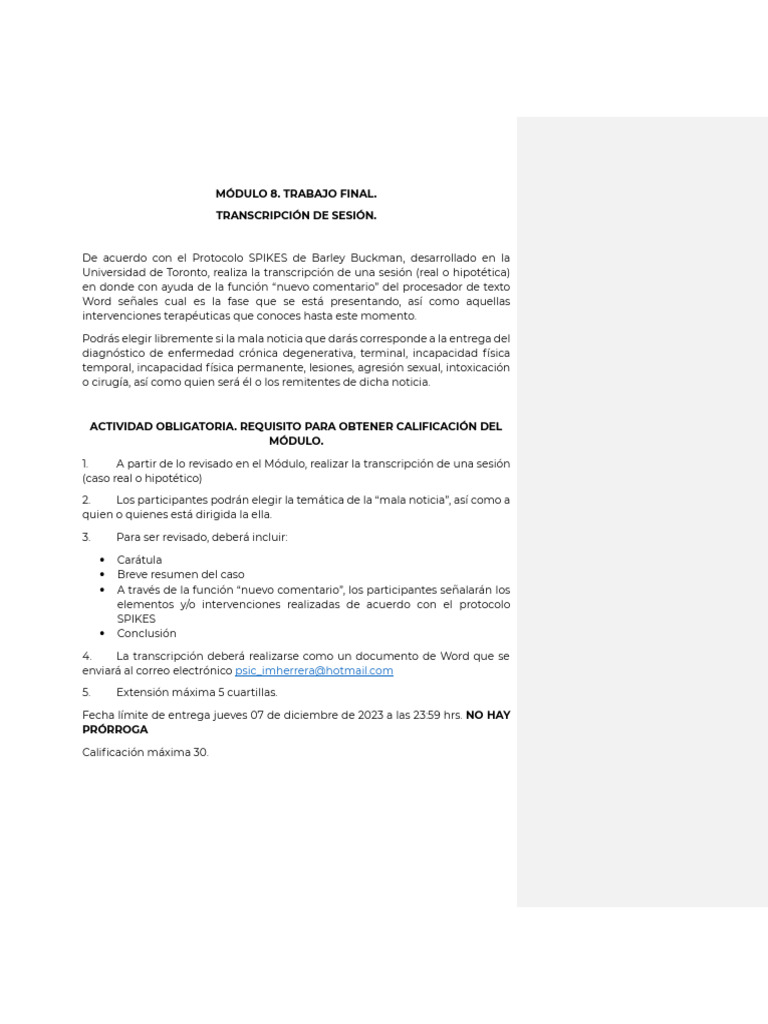 TF Protocolo Spikes | PDF | Sicología