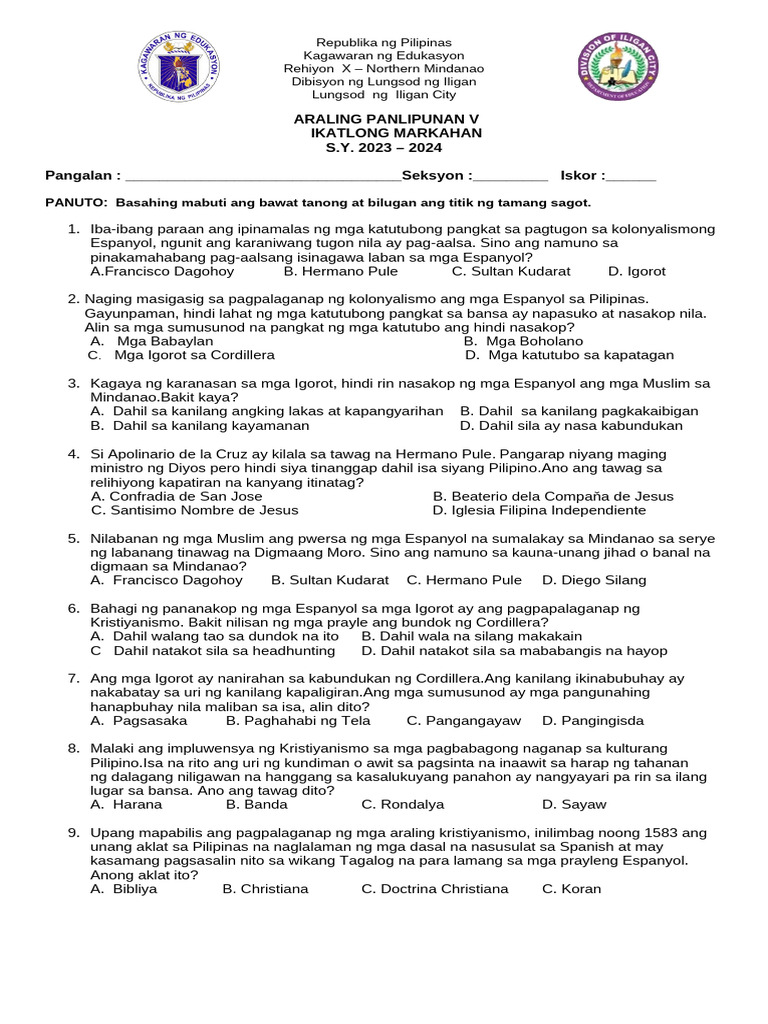 AP Grade 5 Questions | PDF