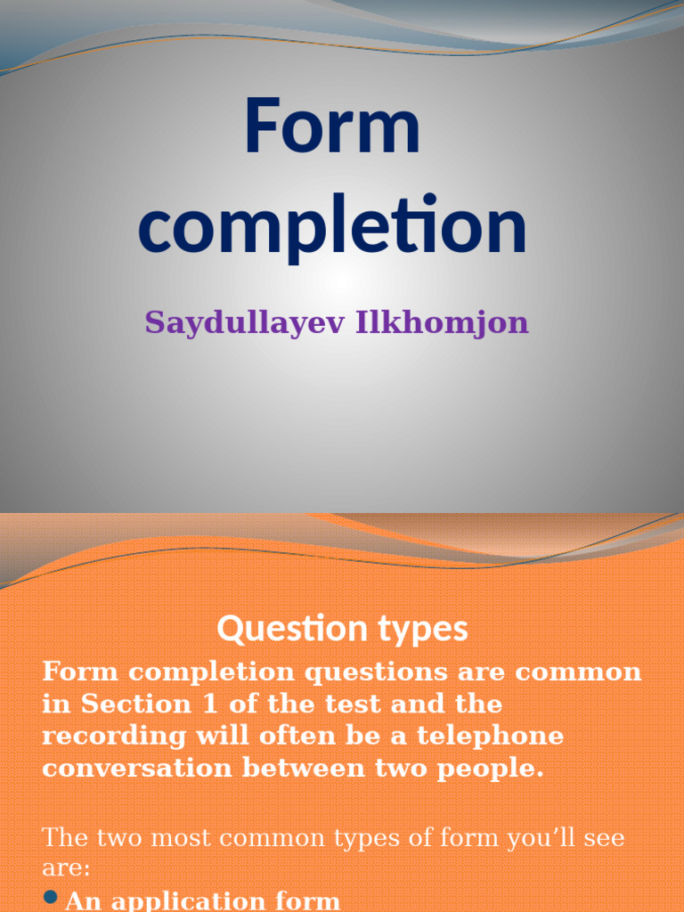 4.form Completion | PDF