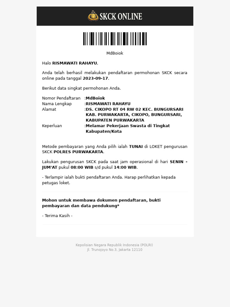 registrasi_skck_MdBoiok | PDF