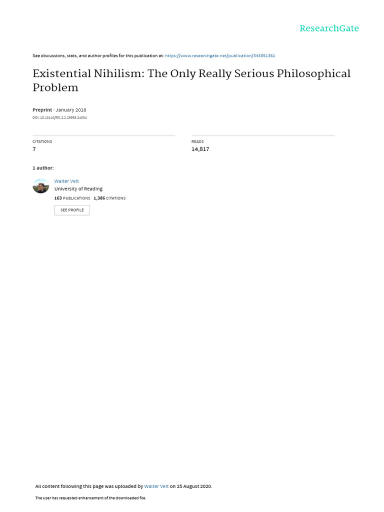 Existential Nihilism and the Absurd | PDF | Existentialism | Nihilism
