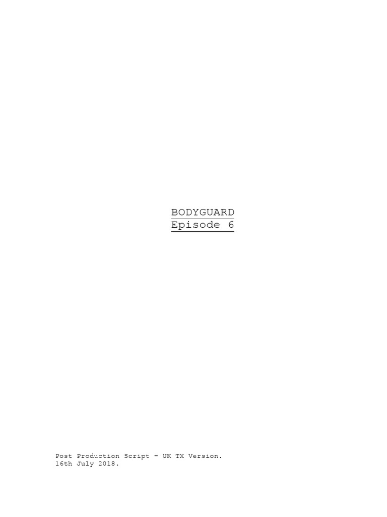 Bodyguard s1 Ep6 Jed Mercurio | PDF