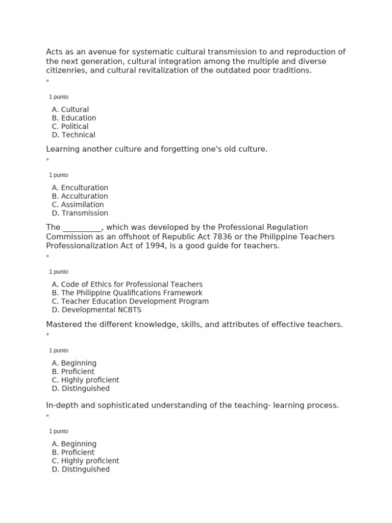 Professional Education Practice Test 5 | PDF | Curriculum | Learning
