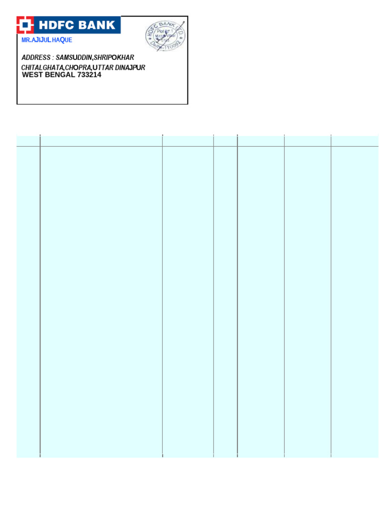 HDFC Bank Account Statement Summary | PDF | Banking | Financial Services