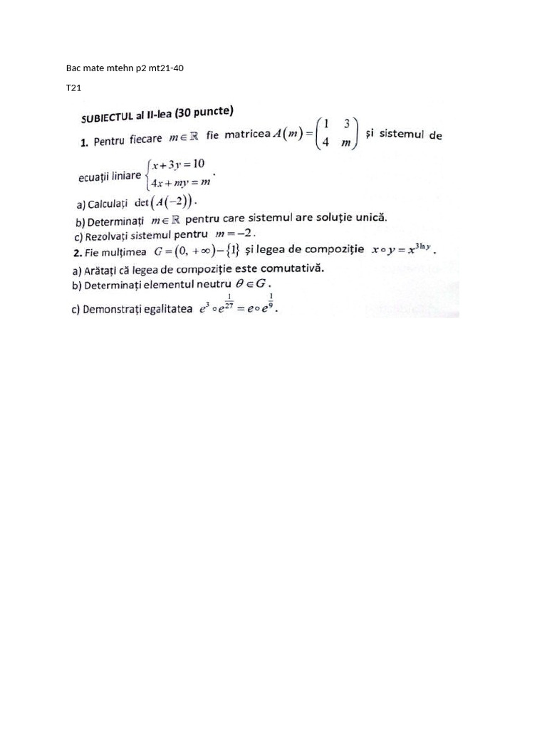 Bac Mate Mtehn p2 Mt21 40 | PDF