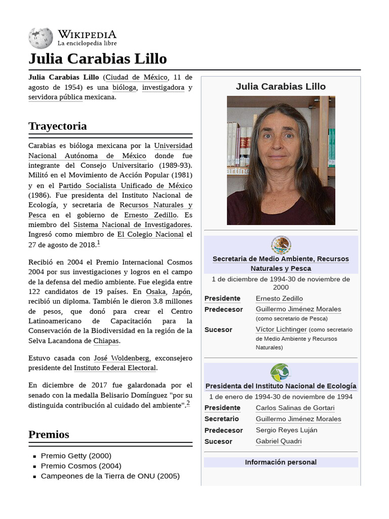 Julia Carabias Lillo | PDF | México