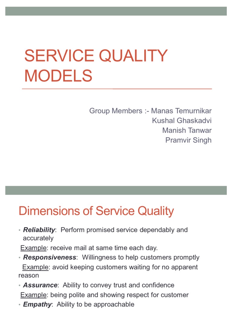 Service Quality Models | PDF