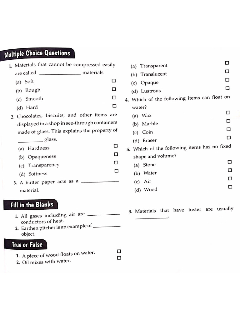 Science Class 6 Assignment Ch- Sorting materials into groups | PDF