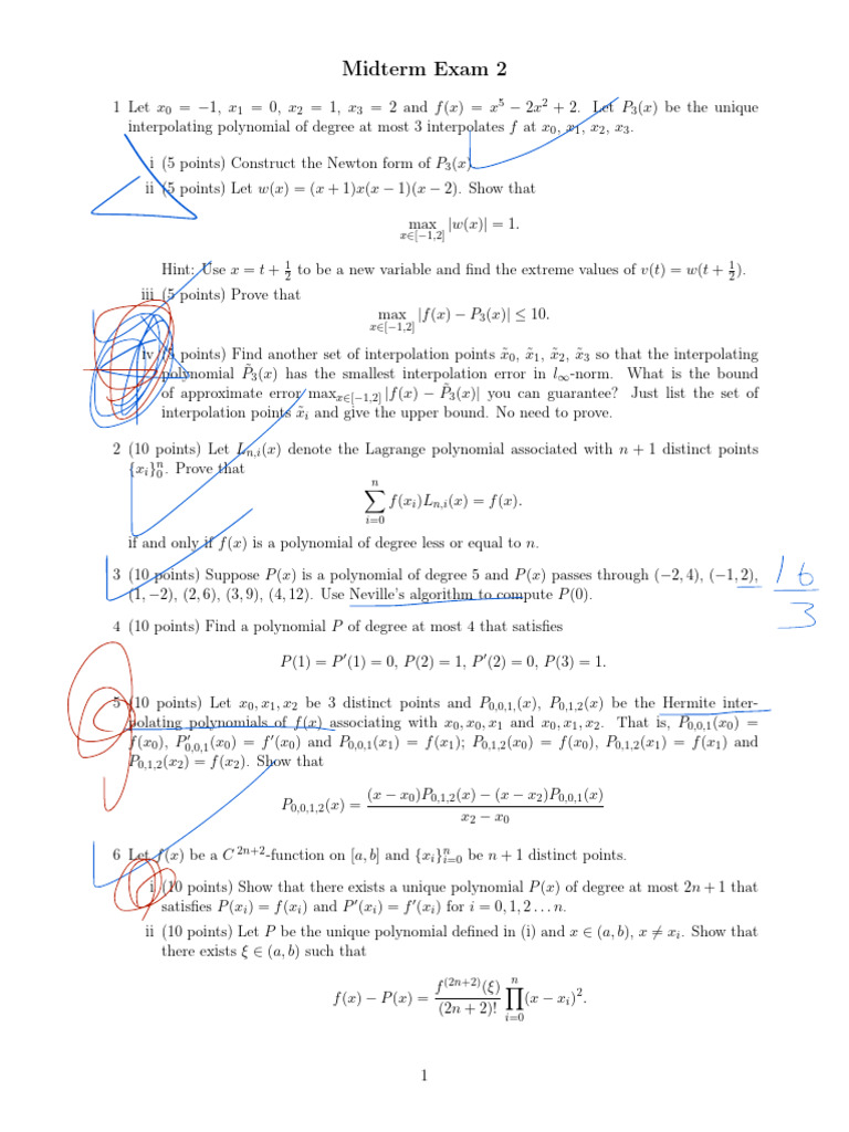 exam2 2 | PDF | Interpolation | Theoretical Computer Science