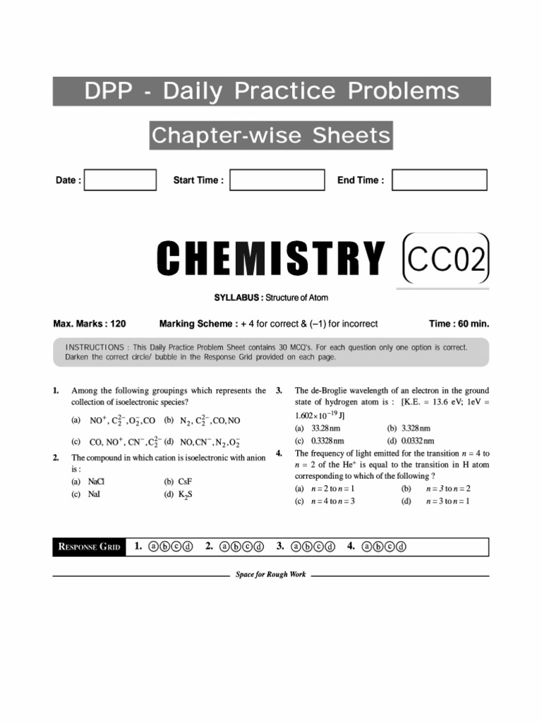Che-Chapter 2-Q - Atomic Structure | PDF