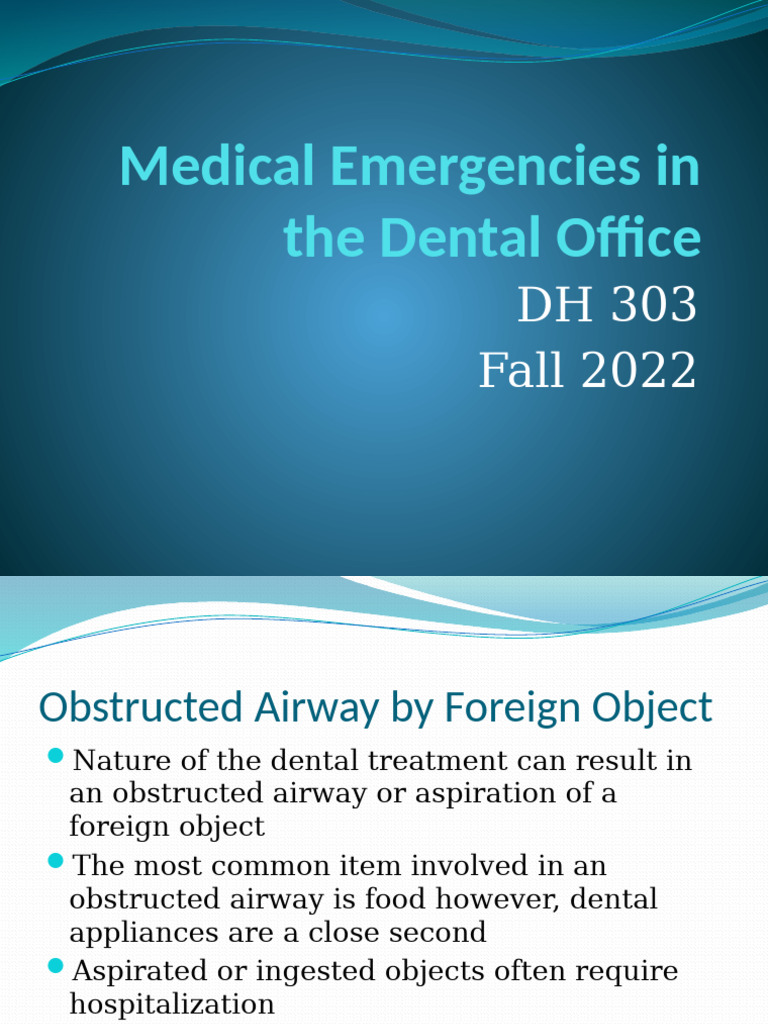 Dental Office Medical Emergencies Guide | PDF | Allergy | Allergen