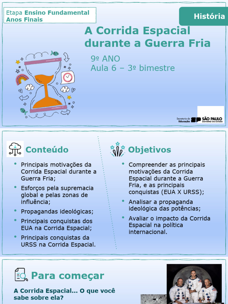 AULA 6 a Corrida Espacial Durante a Guerra Fria | PDF | Corrida espacial | União Soviética
