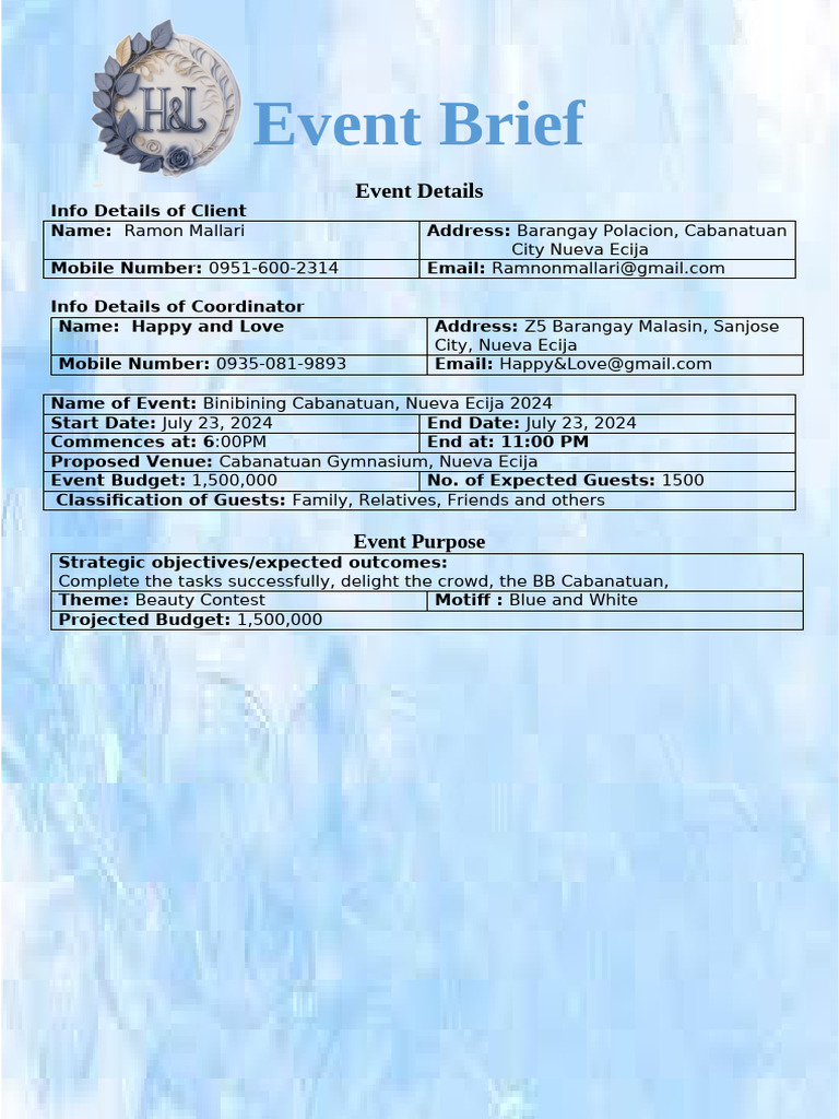 Event brief lynn | PDF