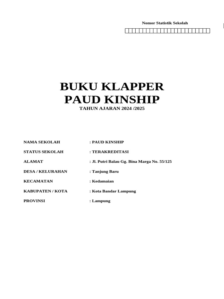 Buku Klapper - Paud Kinship | PDF