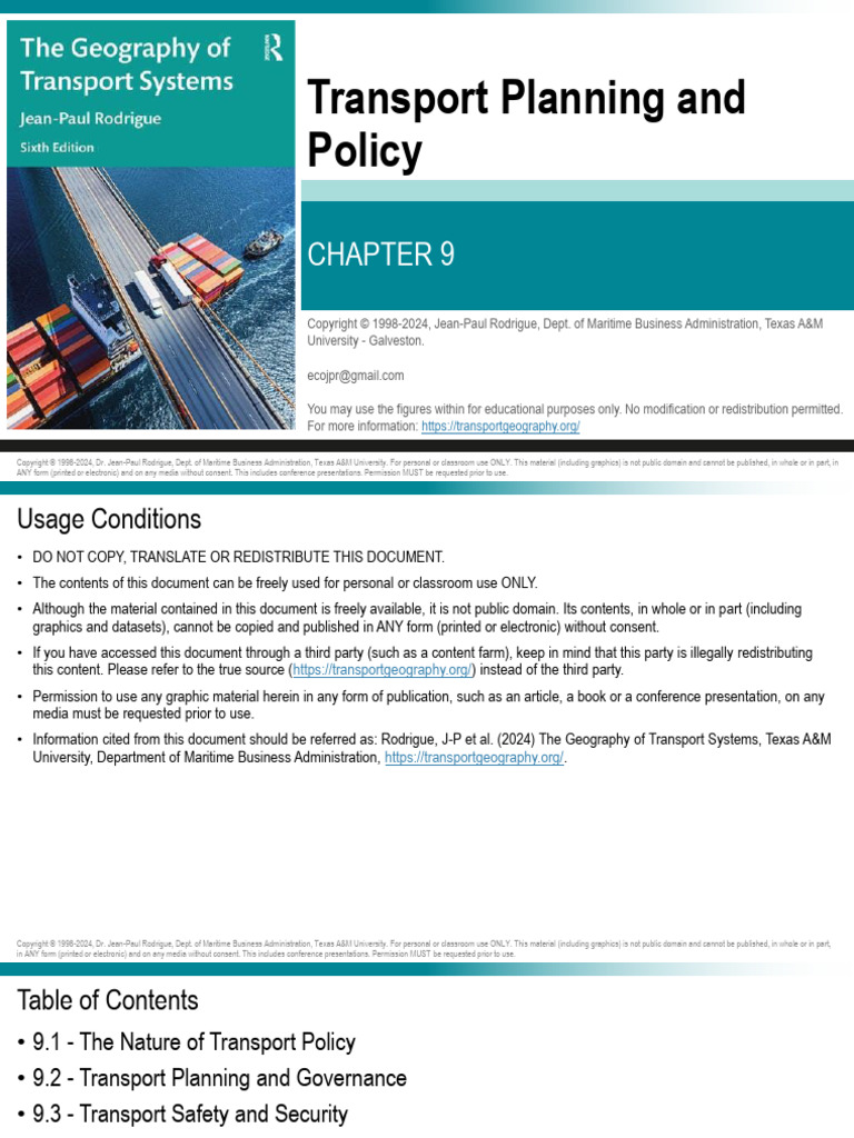GTS_Chapter_9_WS | PDF | Transport | Deregulation