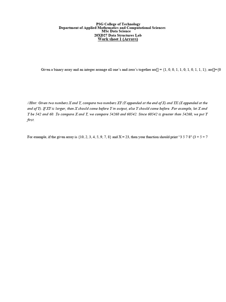 Work sheet 1a-DS (3) | PDF | Applied Mathematics | Arithmetic