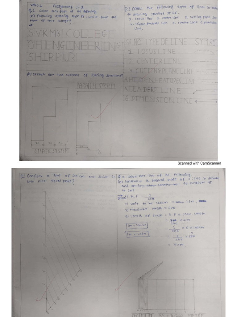 Engineering Graphics Assignments | PDF