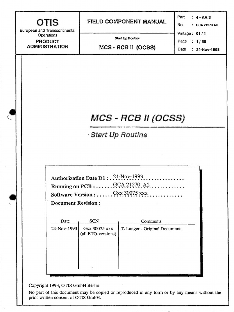 Otis Elevator RCB II Start Ap | PDF