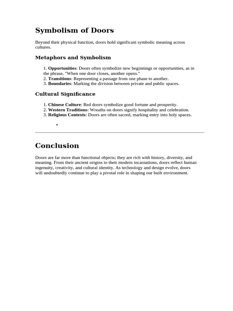 Doors A Comprehensive Overview - Part 4 | PDF