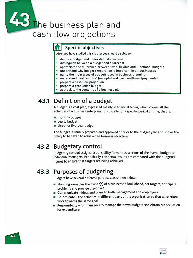 Business Plan and Cash Flow Projections, POA (Frank Wood 6th) | PDF