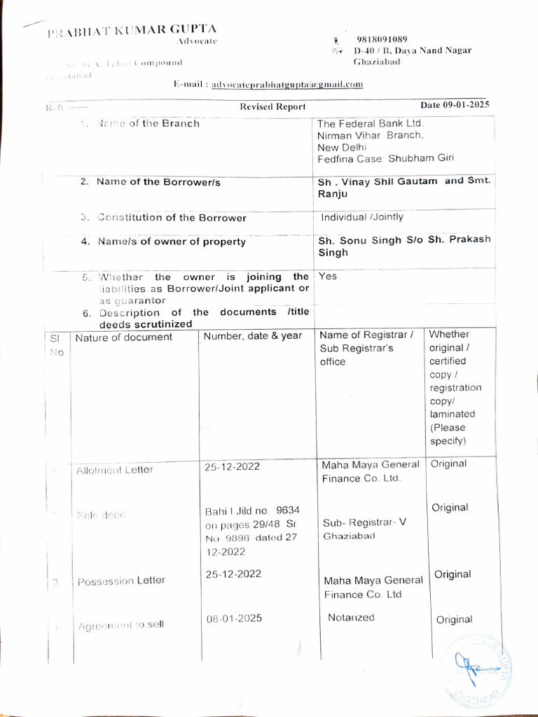 Revised Report Vinay Shil Gautam | PDF | Mortgage Law | Lease