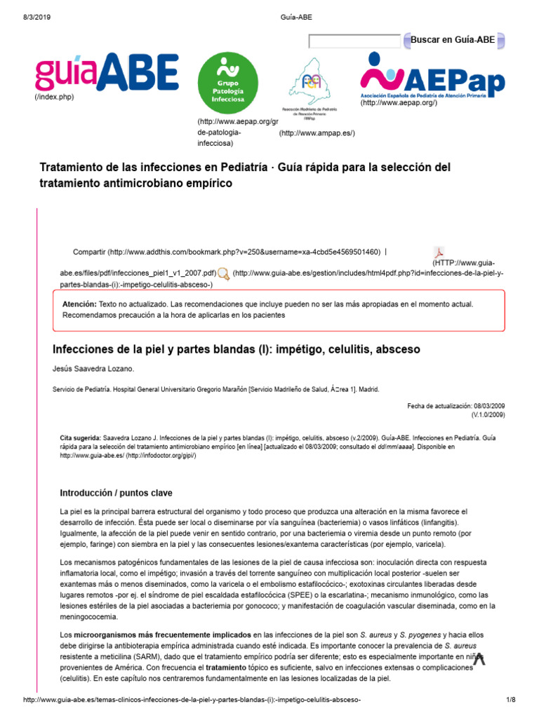 Guía ABE | PDF | Staphylococcus Aureus | Especialidades Medicas