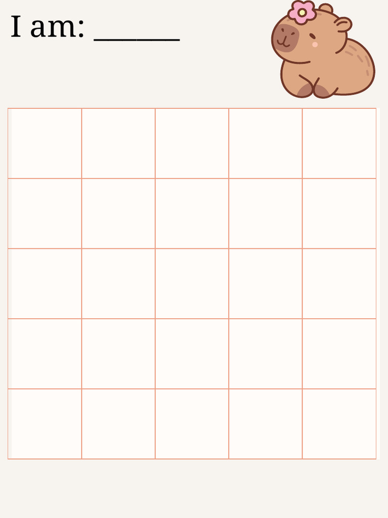 Beige and Orange Illustrated Autumn Bingo Card | PDF