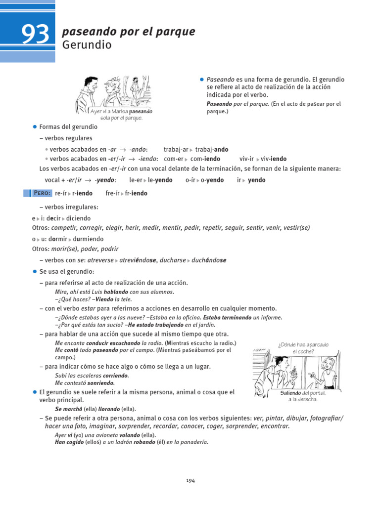 Gerundio | PDF | Verbo | Morfología Lingüística