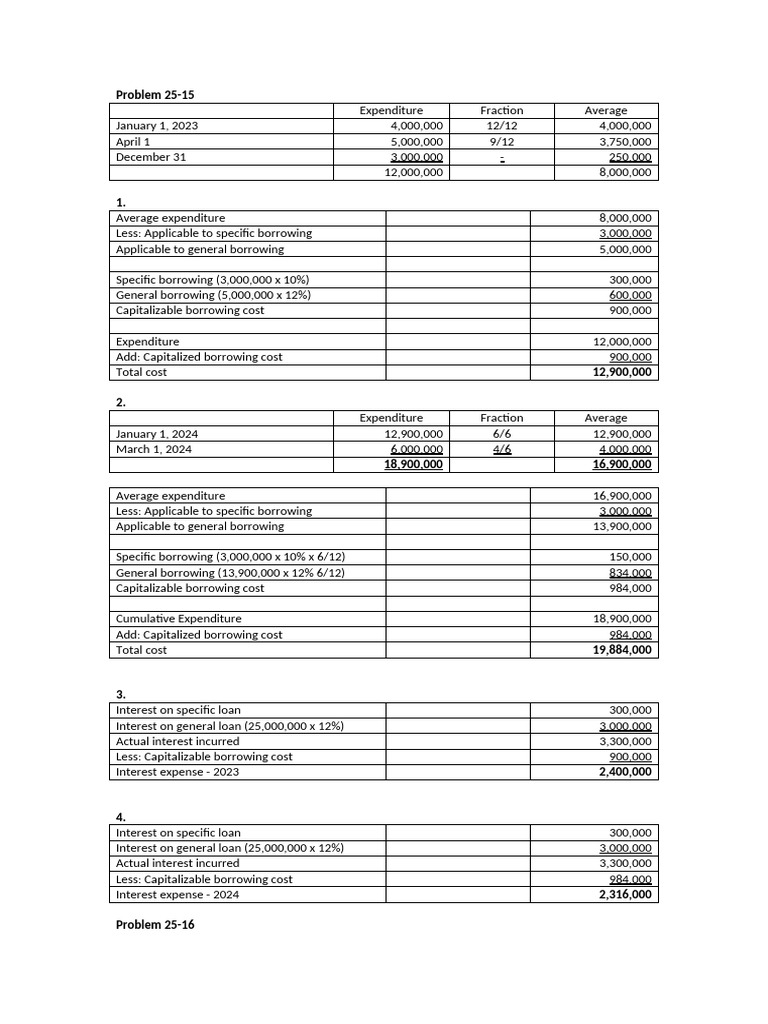 Problem 25 - answer key | PDF | Expense | Interest