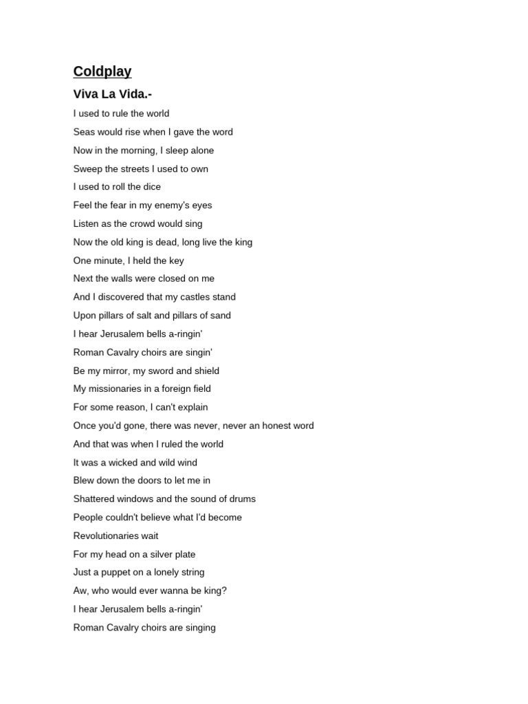 Coldplay Viva La Vida | PDF