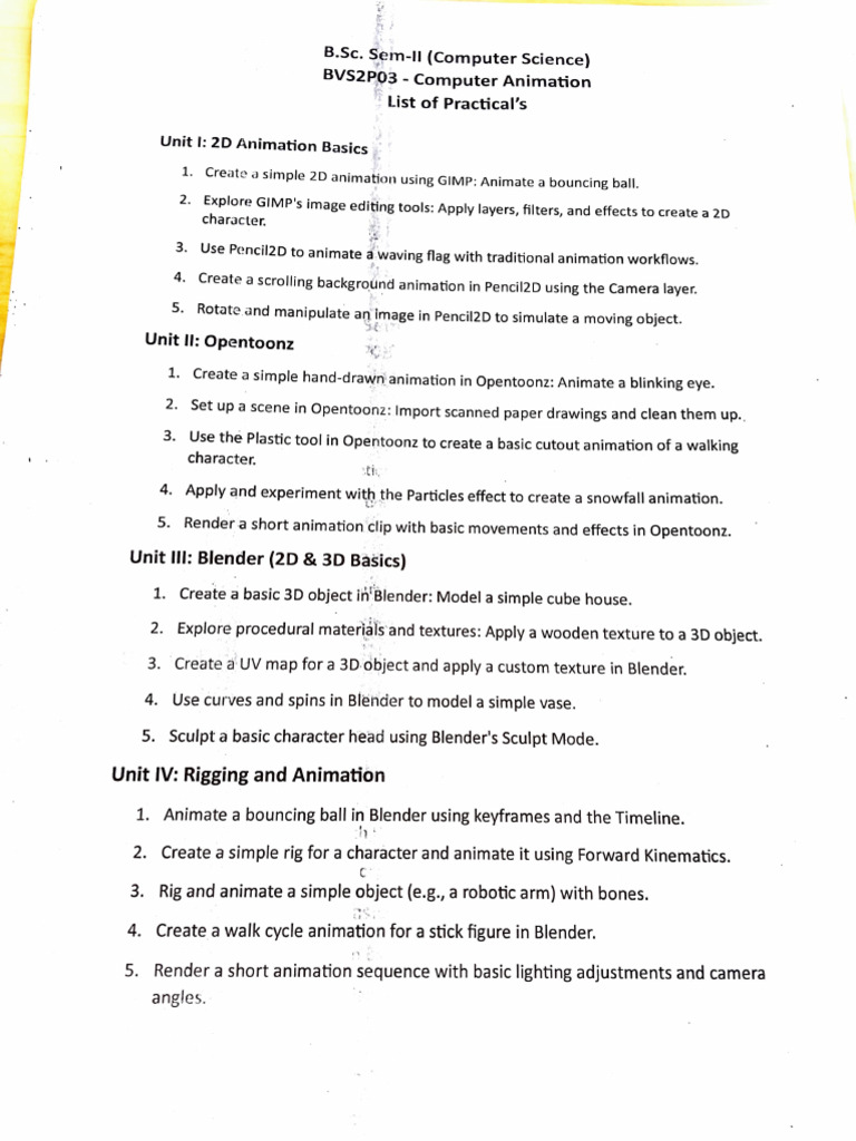 BSc Sem 2 VSC | PDF | Blender (Software) | 3 D Computer Graphics