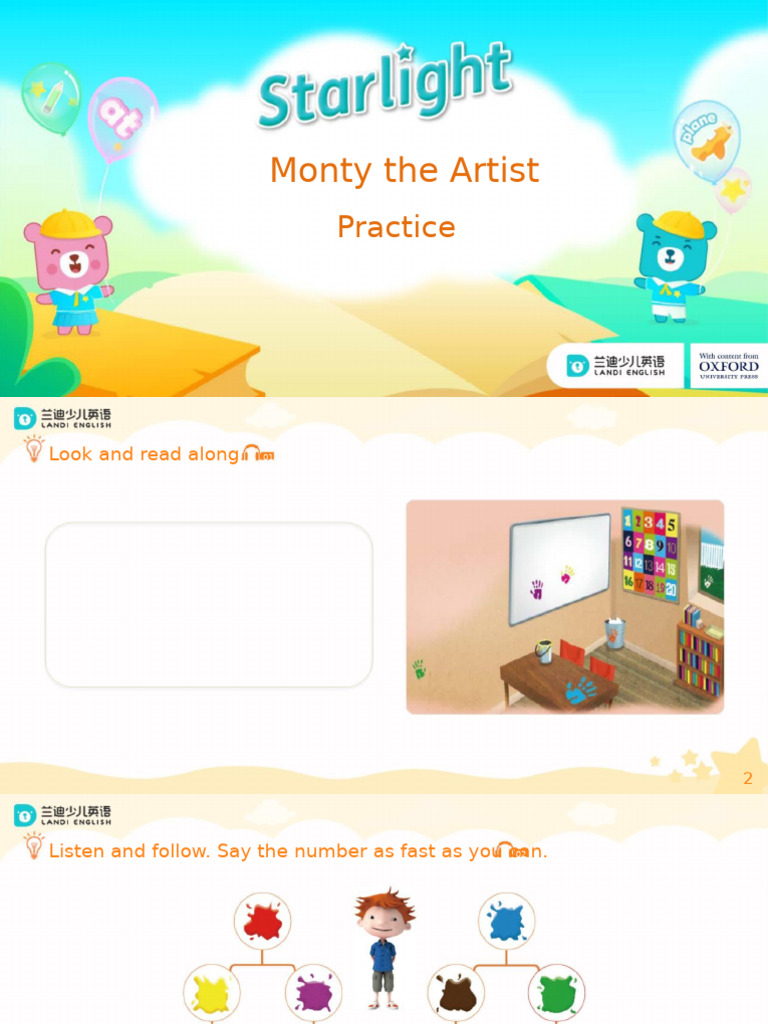 U2 L9 Monty The Artist Practice | PDF | Stationery | Writing Implements