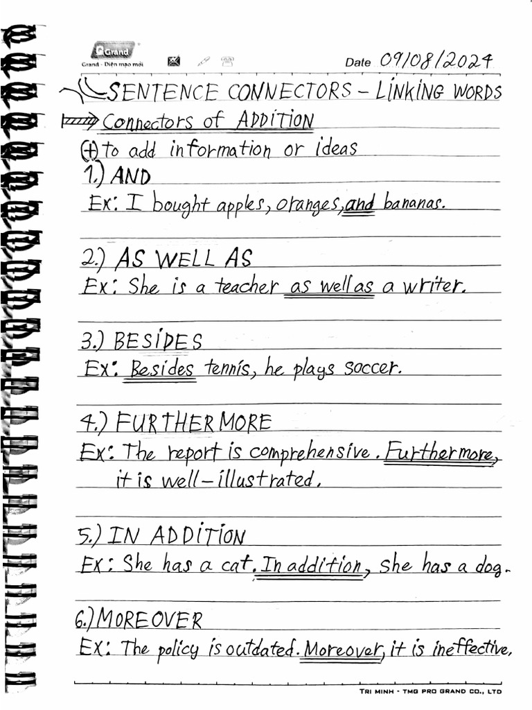 Connectors - Linking Words | PDF