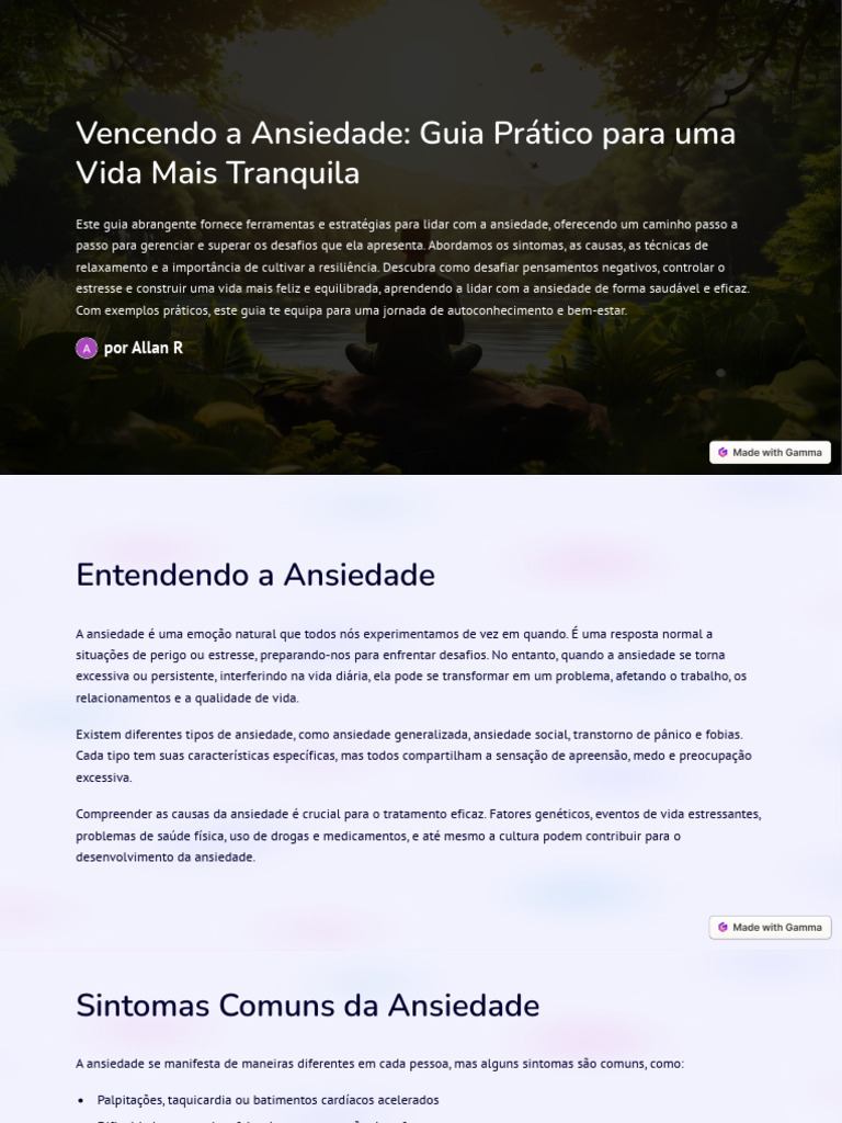 Guia Prático para Superar Ansiedade | PDF | Ansiedade | Pensamento