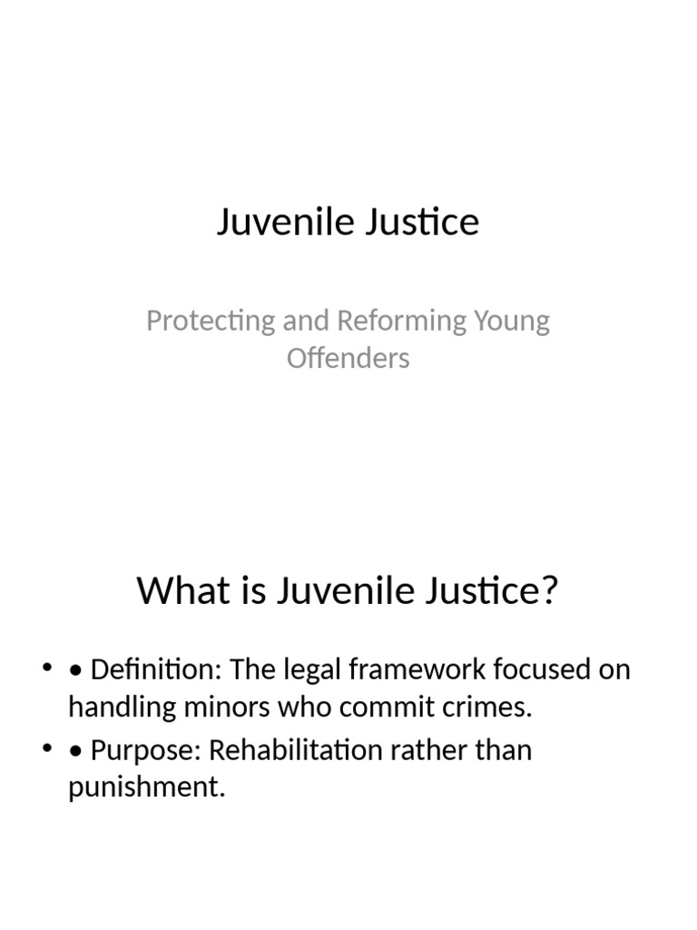 Juvenile Justice Presentation | PDF