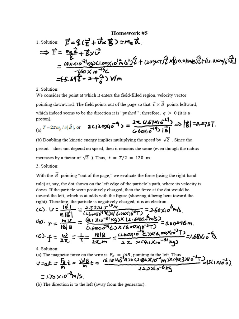homework 5 答案 00 | PDF | Force | Velocity